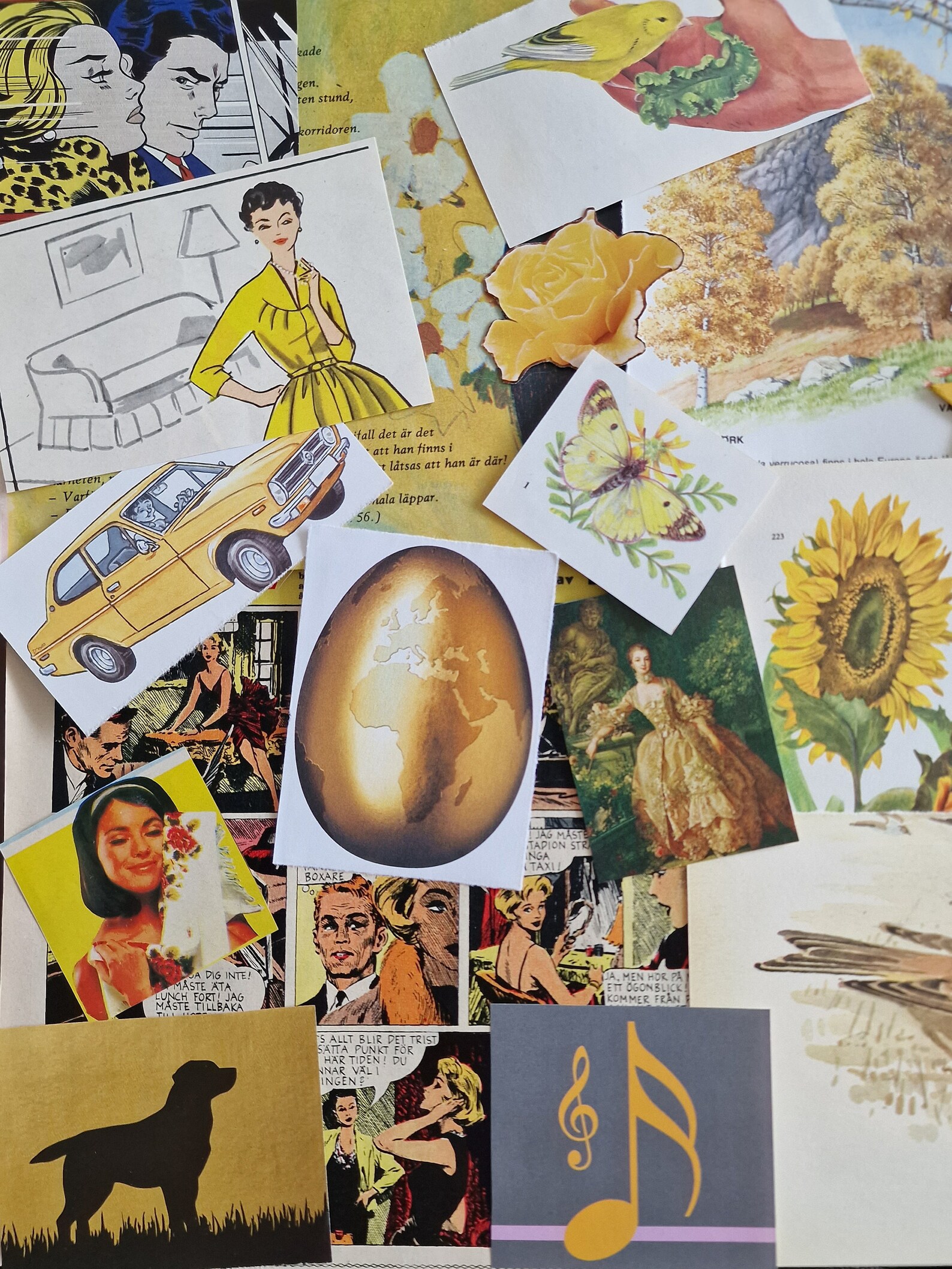 Ephemera Paper Pack Yellow Color Theme for Paper Crafting, Junk ...