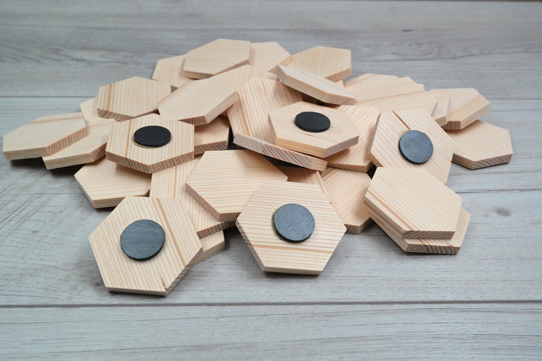 Blank Wood Hexagon Magnets: DIY Wood for Crafts, Laser Engraving Blanks ...