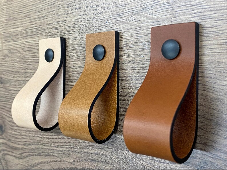 Oliver Edge Leather Loop Pulls - Etsy