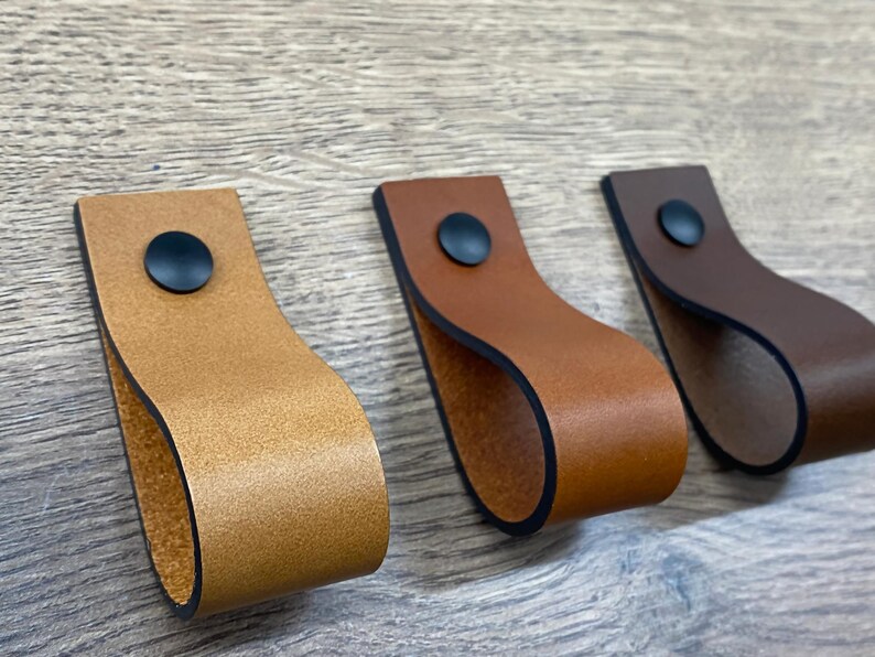 Oliver Edge Leather Loop Pulls - Etsy