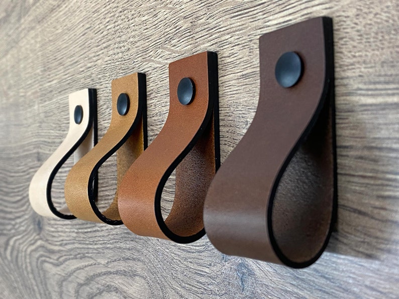 Oliver Edge Leather Loop Pulls - Etsy