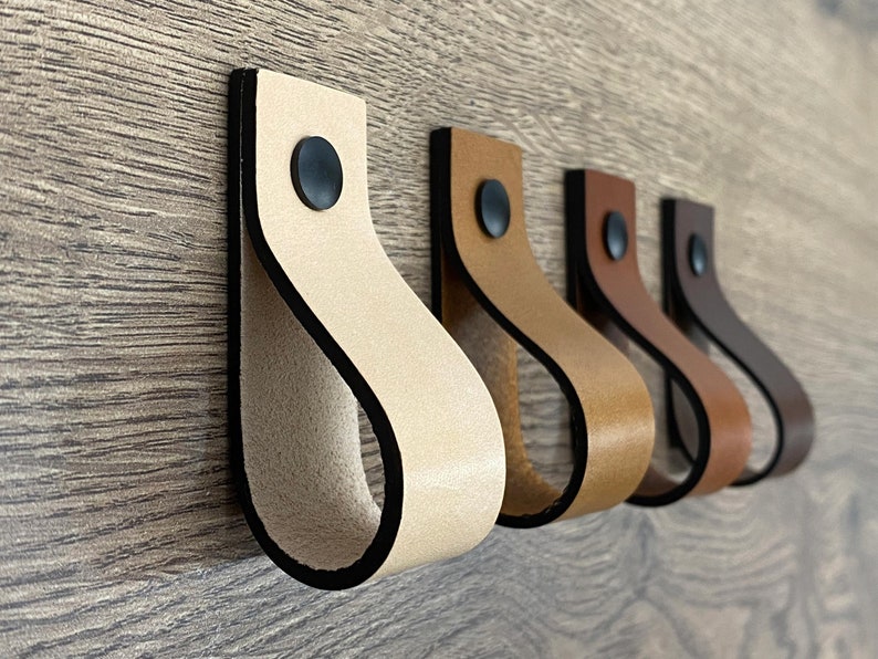Oliver Edge Leather Loop Pulls - Etsy