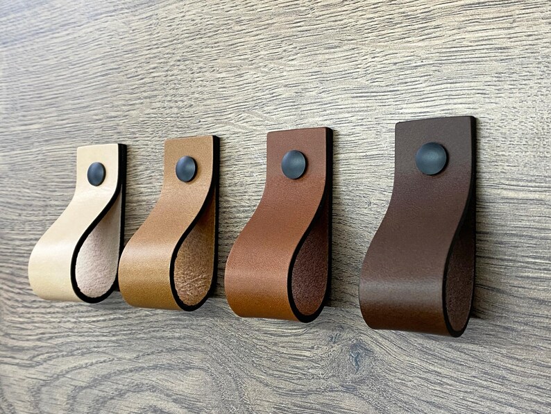 Oliver Edge Leather Loop Pulls - Etsy