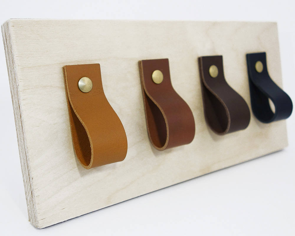 Edward Classic Leather Loop Pulls for Cupboard Drawers and - Etsy UK