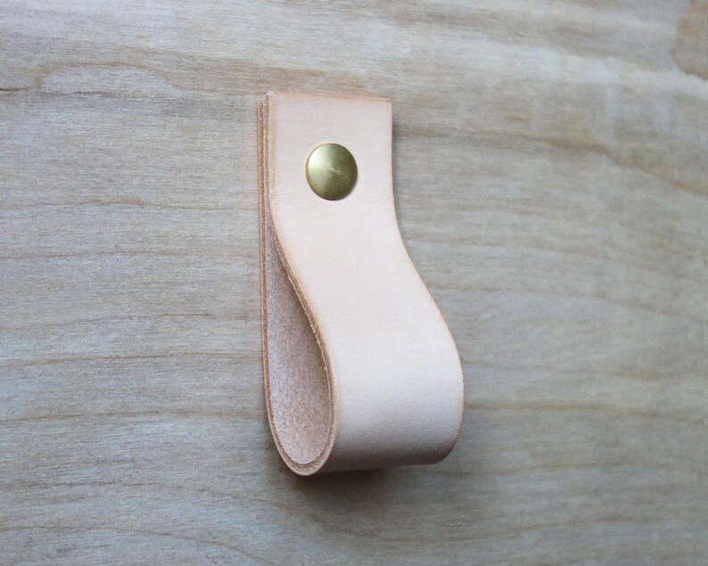 William Natural Leather Loop Pulls for Cupboard Drawers and | Etsy UK