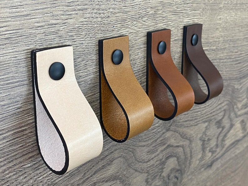 Oliver Edge Leather Loop Pulls - Etsy