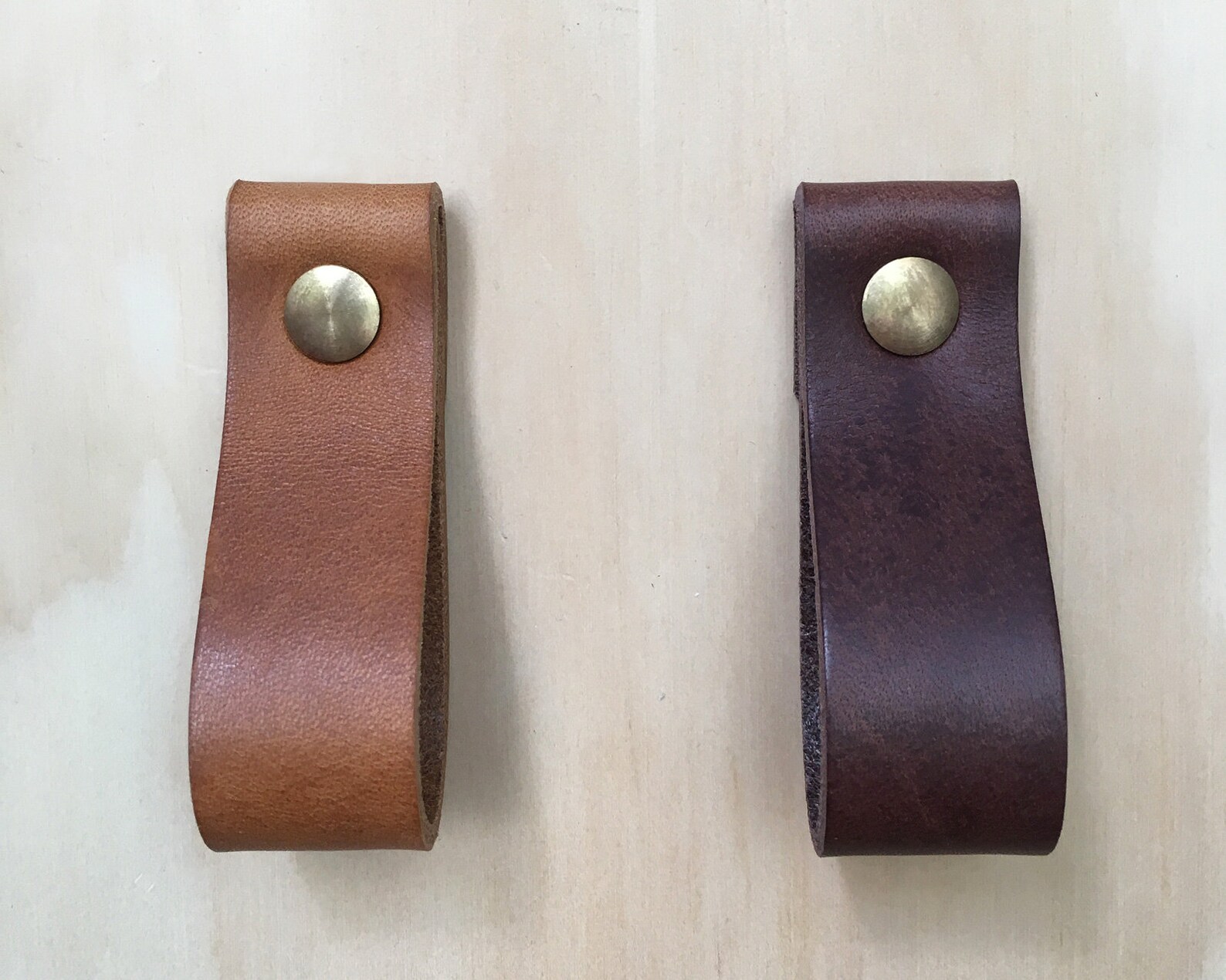 Henry Leather Loop Pulls for Cupboard Drawers and Doors | Etsy UK