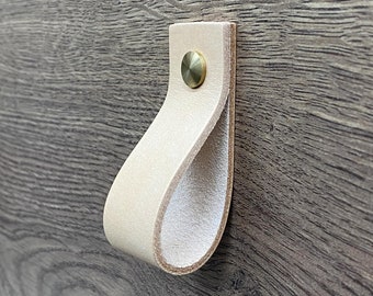 Edward Classic Leather Loop Pulls for Cupboard Drawers and - Etsy UK