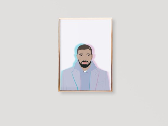Drake Poster Drake Print Drake Art Print Drake Wall Art | Etsy