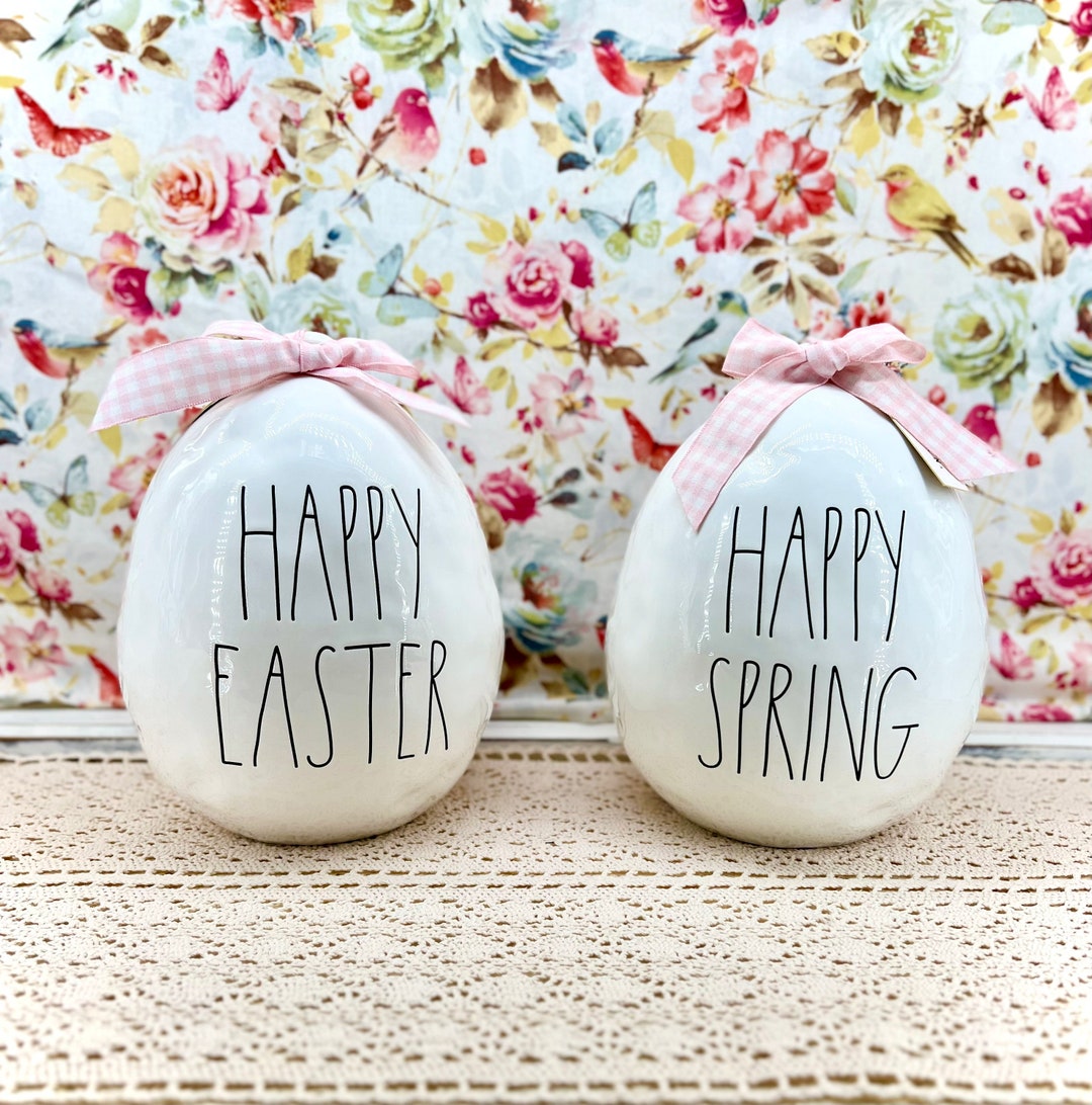 Rae Dunn Happy Spring Easter Ceramic Large Eggs - Etsy