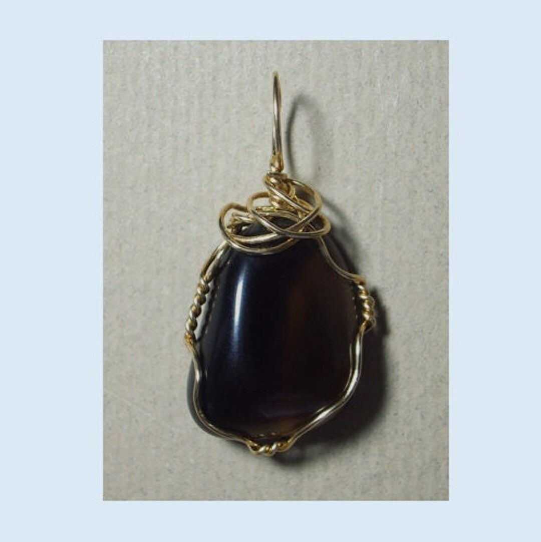 Apache Tear Pendant-gold Filled Wire Wrapped Stone Pendant-unique ...