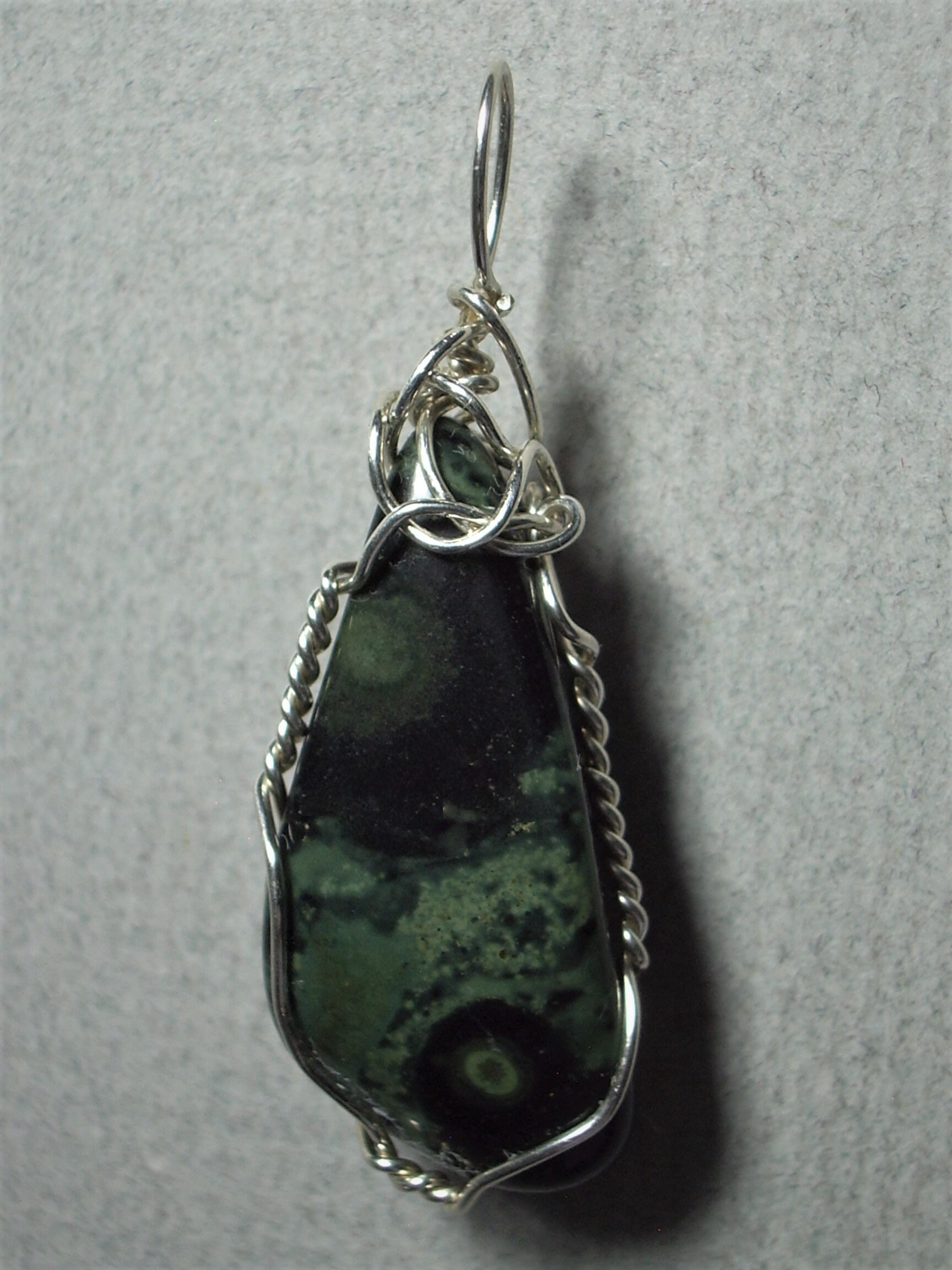 Kambaba Jasper, Nebula, or Galaxy Stone Pendant: Sterling Silver Wire ...
