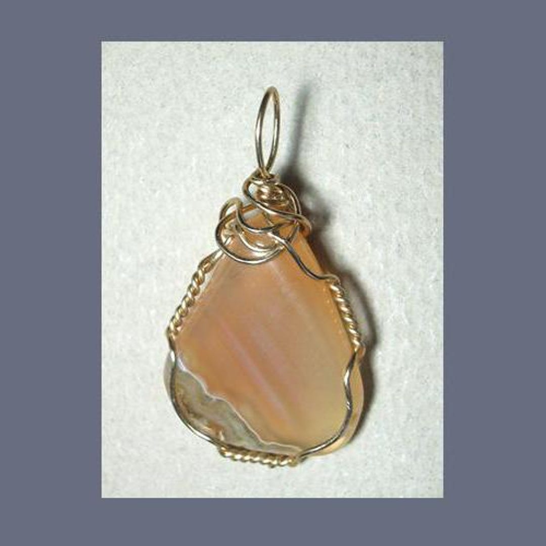 Banded Opal Pendant-gold Filled Wire Wrapped Opal Jewelry-unusual ...