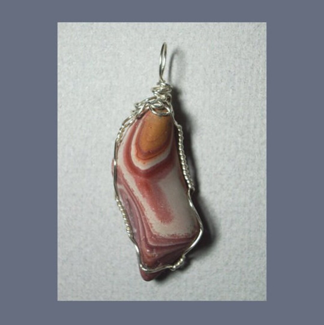 Wonderstone Rhyolite Pendant, Sterling Silver Wire Wrapped Stone ...