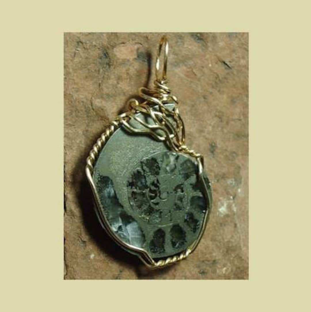 10% off - Pyritized Ammonite Pendant-gold-filled Wire Wrapped Ammonite ...