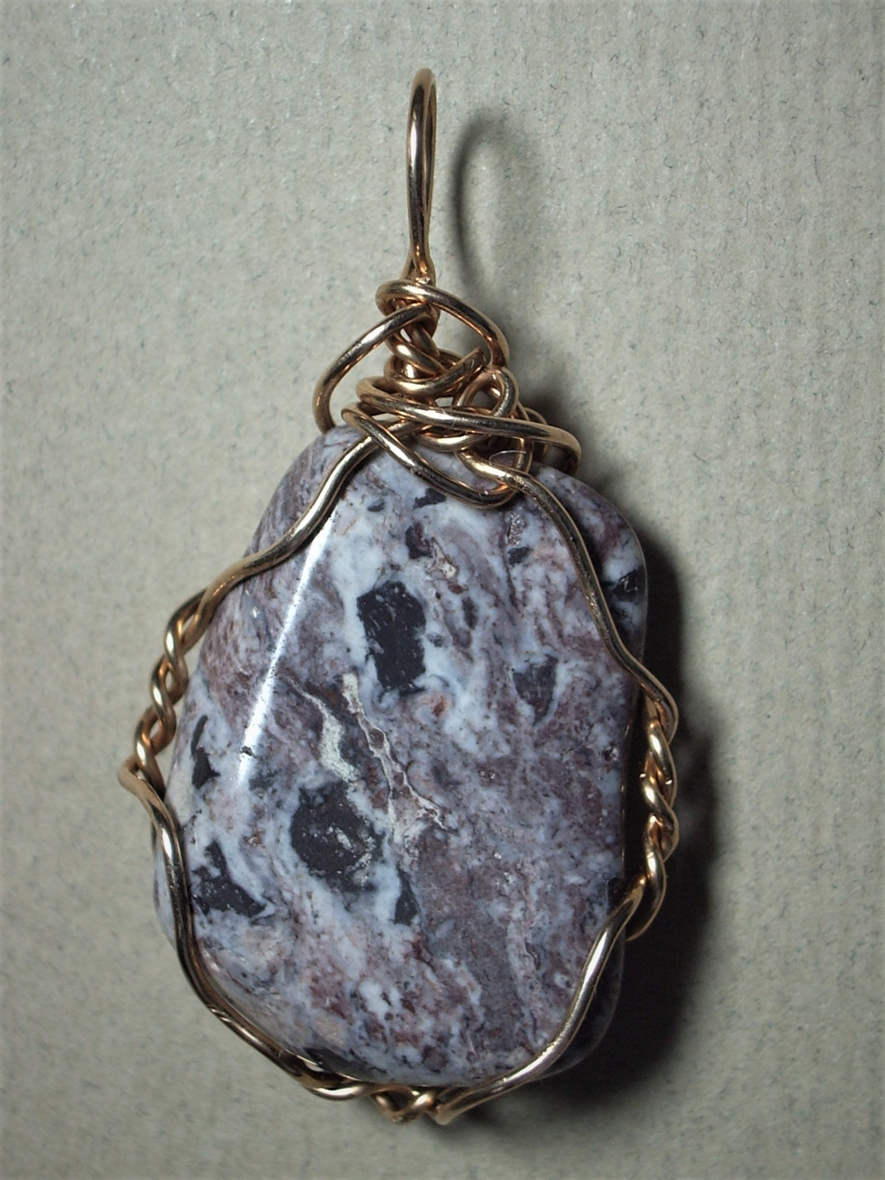 Raging River Rhyolite Pendant, Bronze Wire Wrapped Stone Jewelry ...