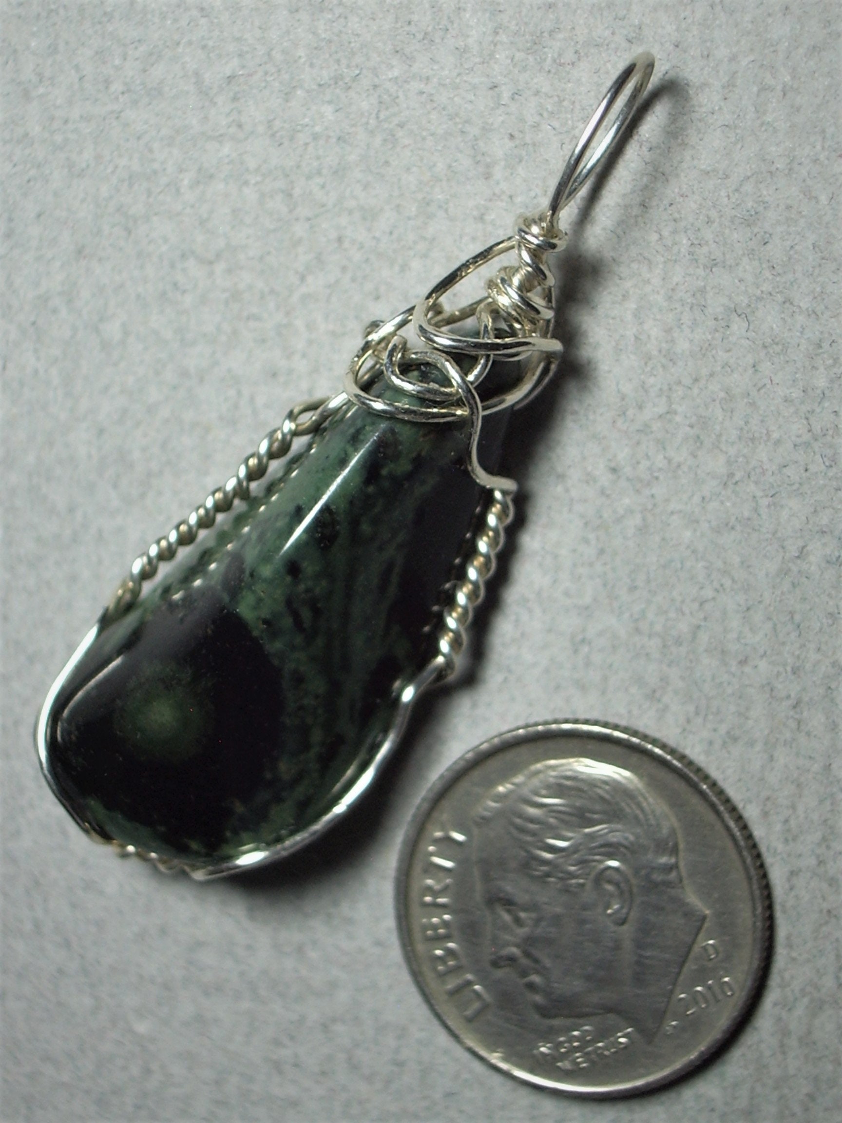Kambaba Jasper, Nebula, or Galaxy Stone Pendant: Sterling Silver Wire ...