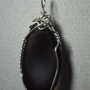 Apache Tear Pendant, .925 Sterling Silver Wire Wrapped Stone Jewelry ...