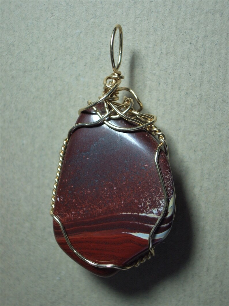 Banded Jasper Pendant, 14k/20 Gold-filled Wire Wrapped Jasper Jewelry ...