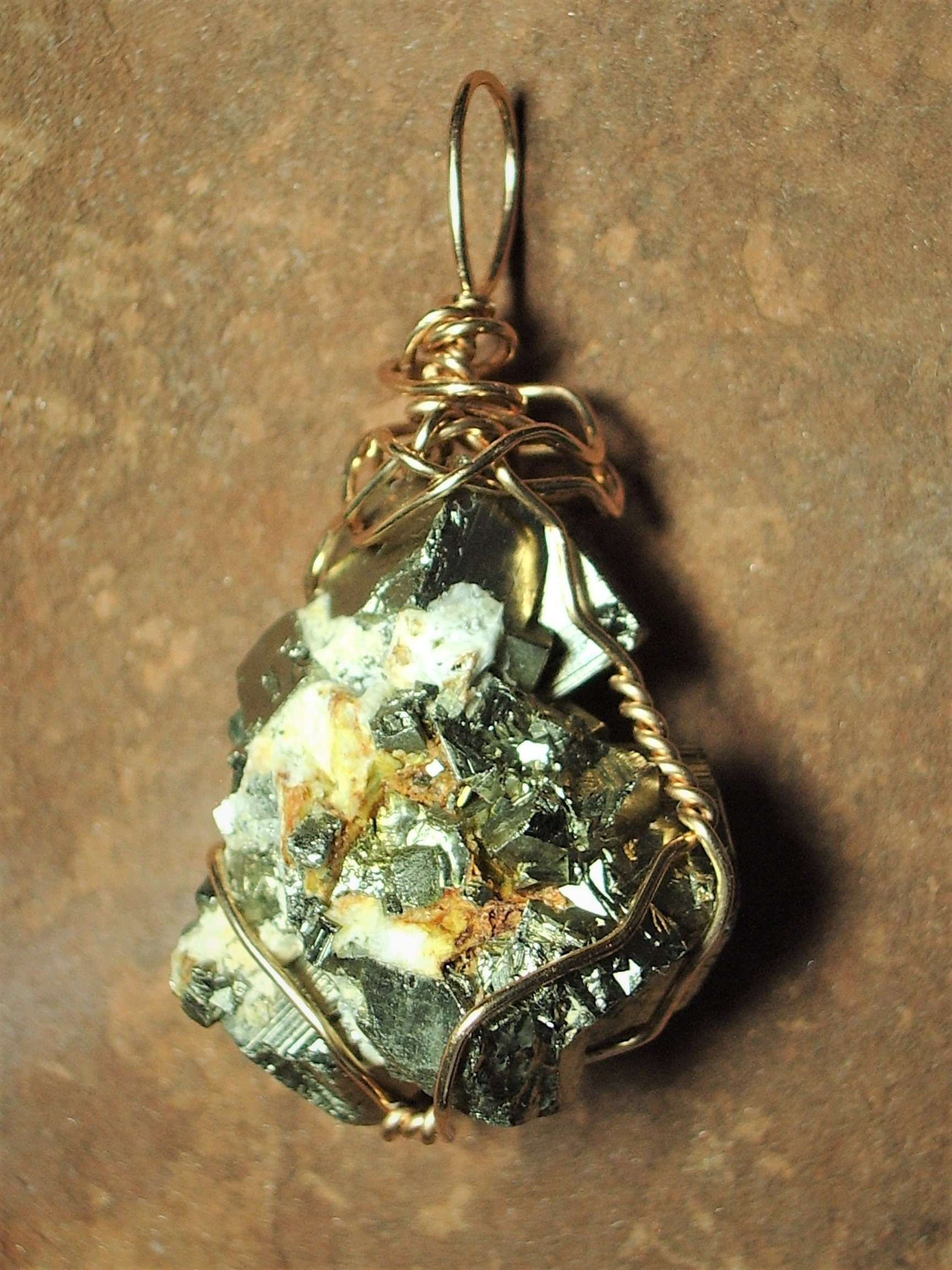 Pyrite Crystal Cluster Pendant Wire Wrapped 14/20 Gold-filled Wire ...