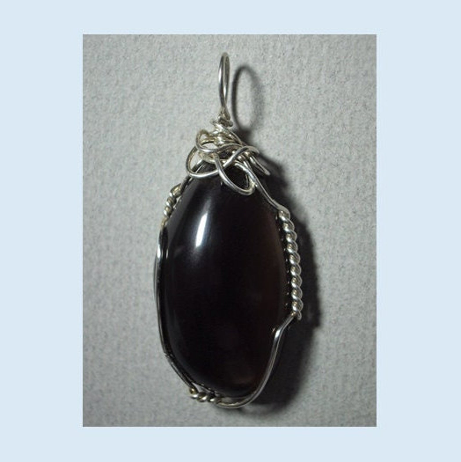 Apache Tear Pendant, .925 Sterling Silver Wire Wrapped Stone Jewelry ...