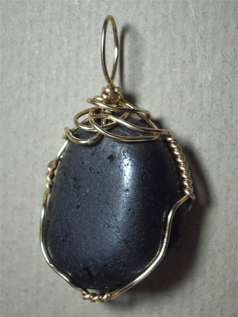 Magnetite Pendant, Gold Filled Wire Wrapped Stone Jewelry, Artisan ...