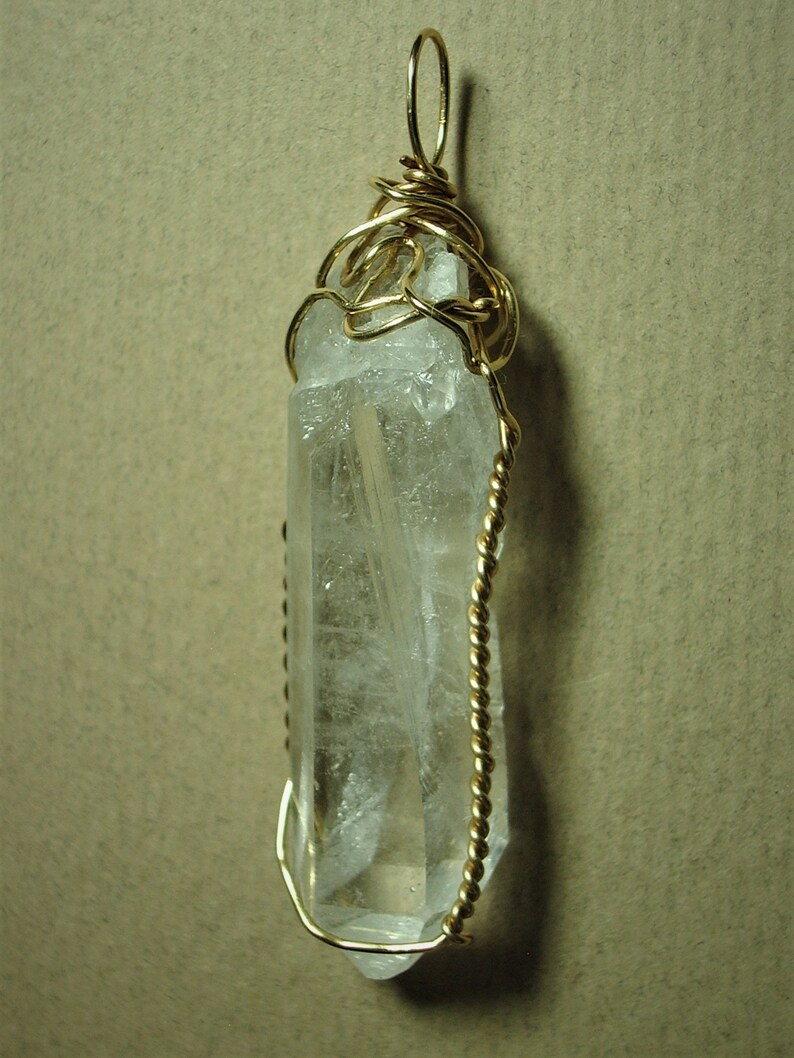 Wire Wrapped Quartz Crystal Pendant Gold-filled Wire and - Etsy