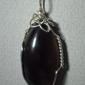 Apache Tear Pendant, .925 Sterling Silver Wire Wrapped Stone Jewelry ...