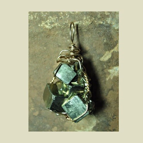 Pyrite Crystal Cluster Pendant Wire Wrapped 14/20 Gold-filled Wire ...