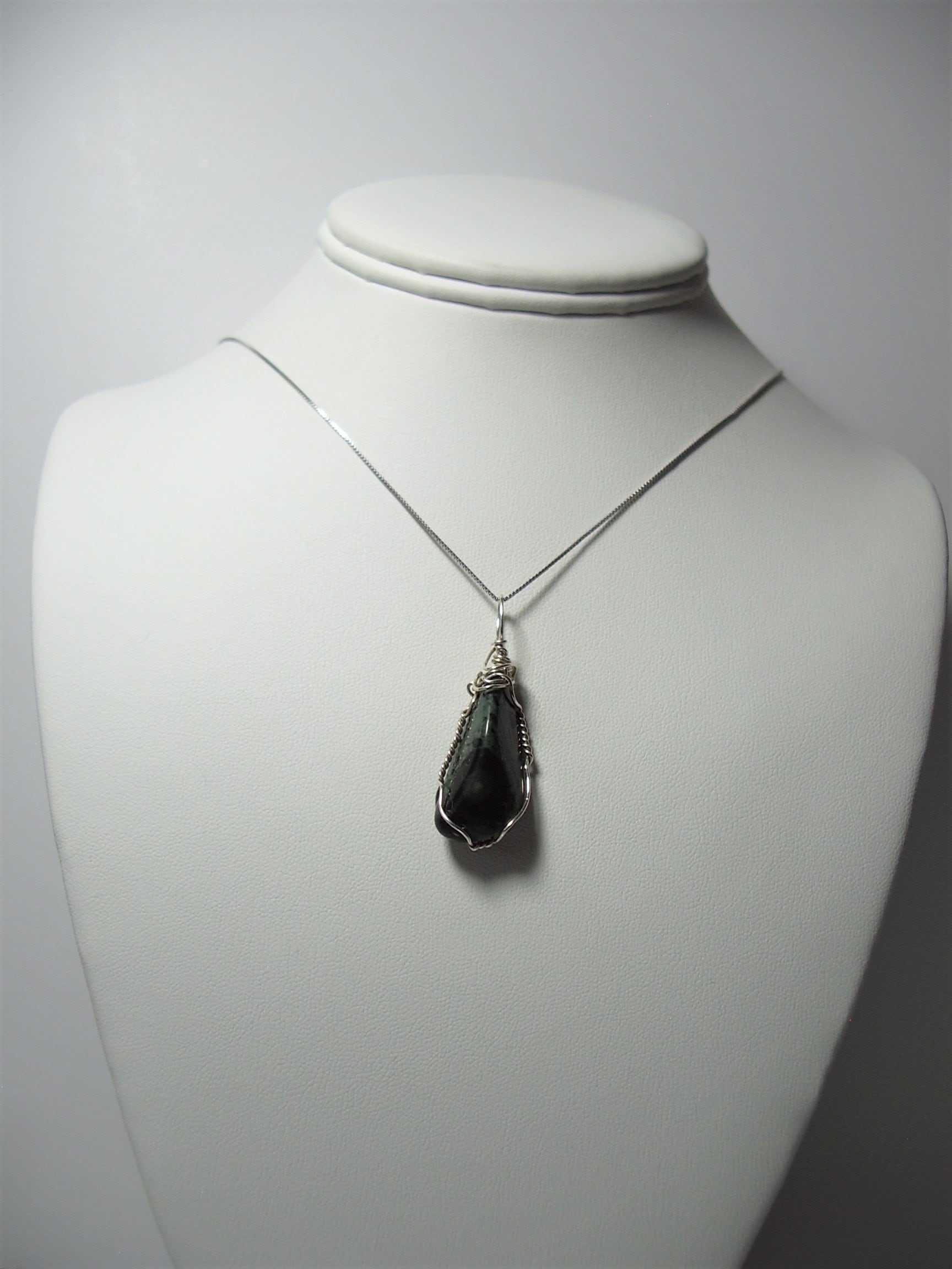 Kambaba Jasper, Nebula, or Galaxy Stone Pendant: Sterling Silver Wire ...