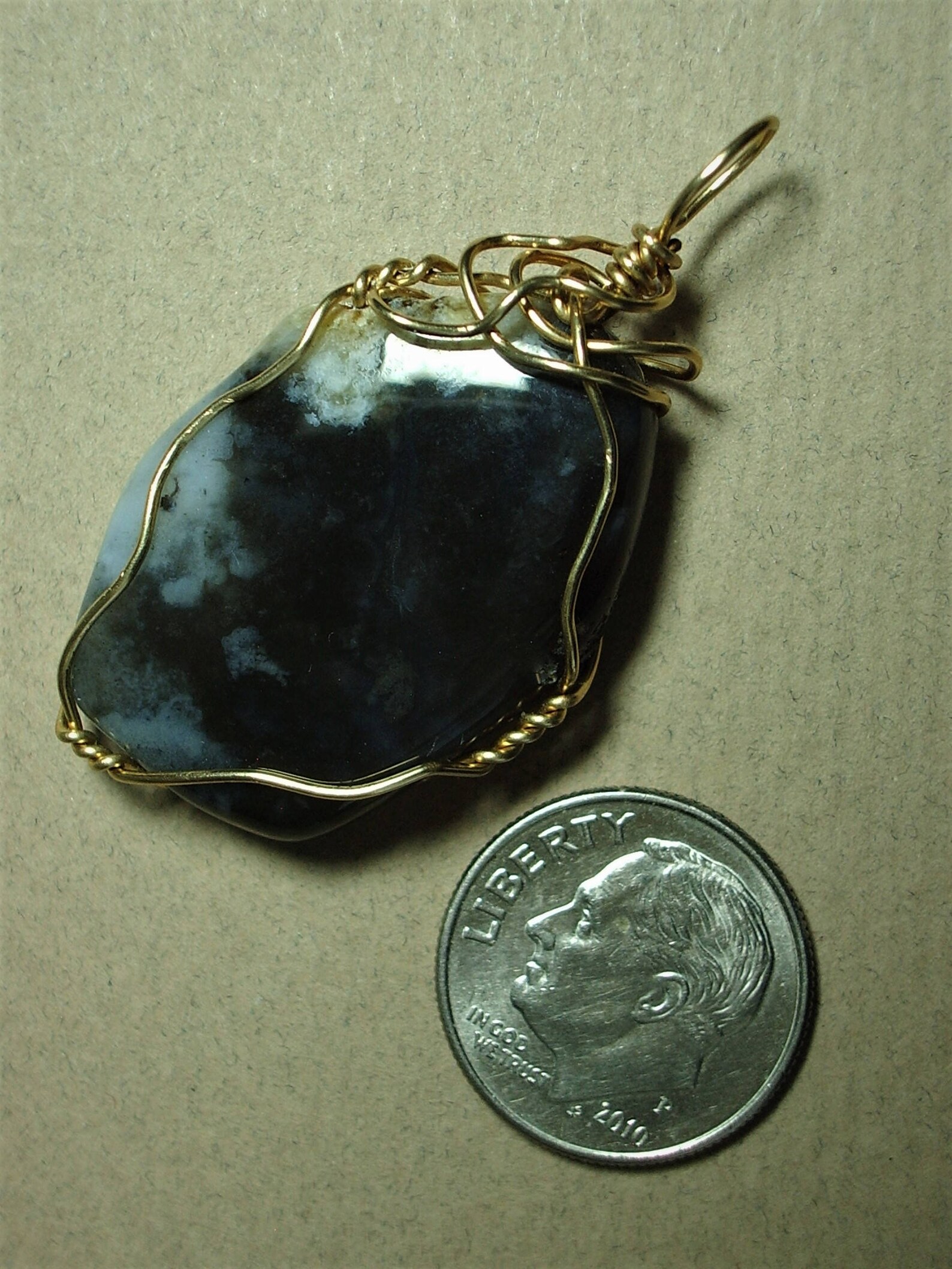 Cloud Agate Pendant Wire Wrapped 14/20 Gold-filled - Etsy