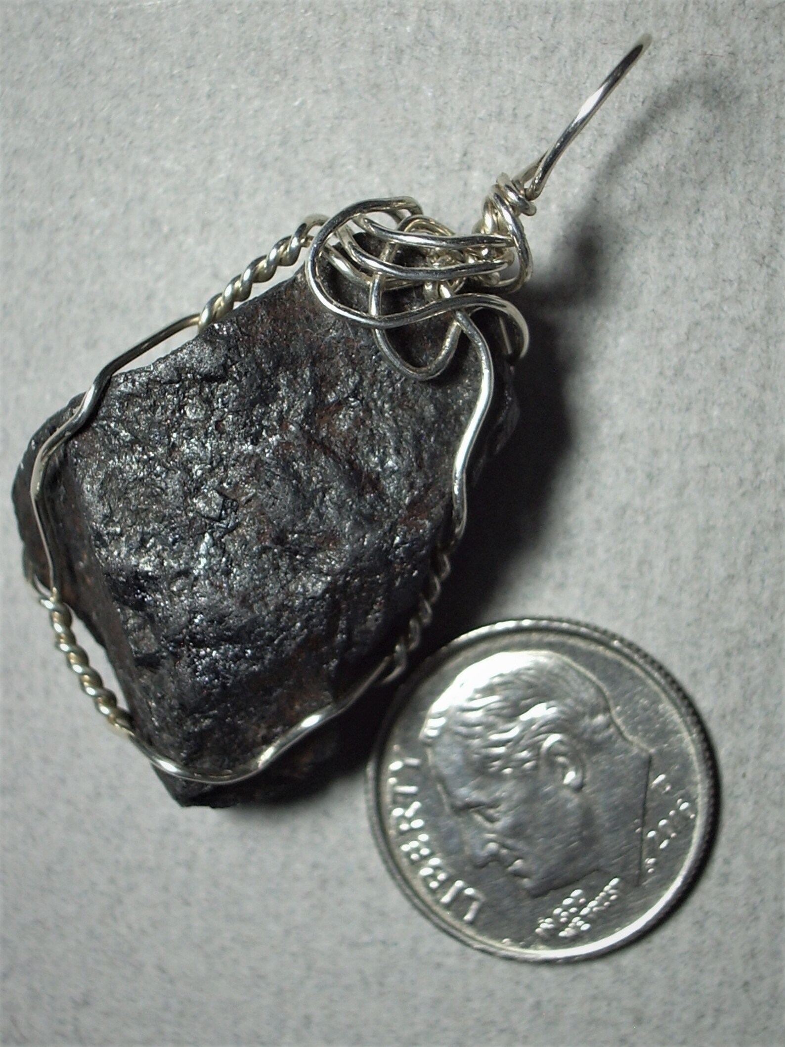 Raw Magnetite Pendant Wire Wrapped .925 Sterling Silver Wire | Etsy