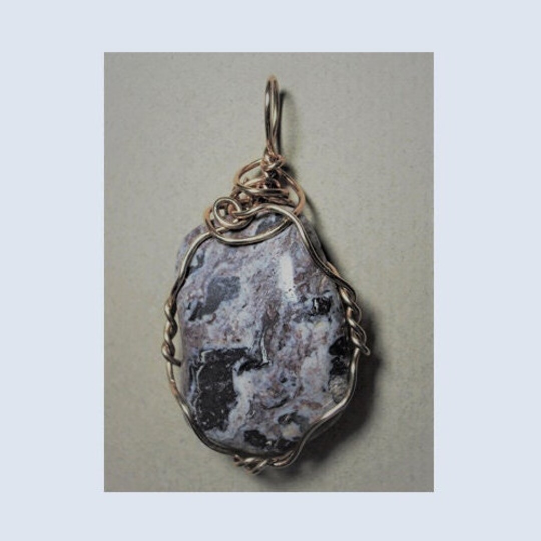 Raging River Rhyolite Pendant, Bronze Wire Wrapped Stone Jewelry ...