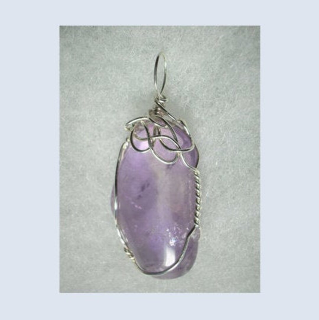 Wire Wrapped Amethyst Pendant: Sterling Silver and Gemstone Jewelry ...