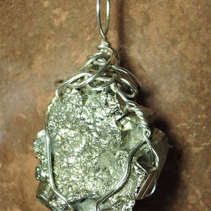 Pyrite Crystal Pendant Wire Wrapped .925 Sterling Silver; Unique ...