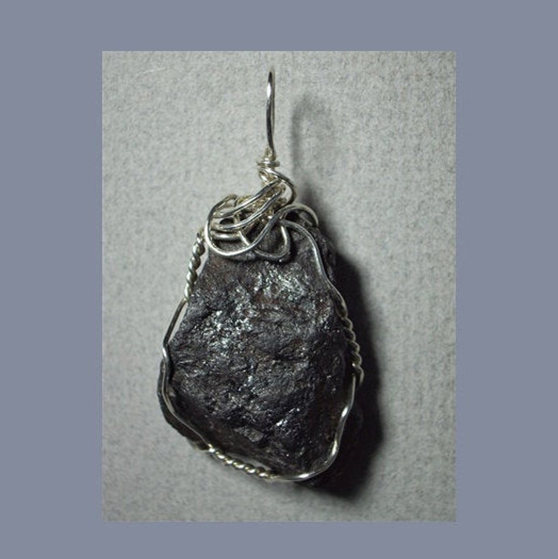 Raw Magnetite Pendant Wire Wrapped .925 Sterling Silver Wire | Etsy