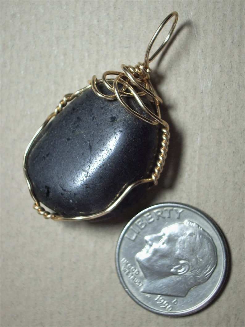 Magnetite Pendant, Gold Filled Wire Wrapped Stone Jewelry, Artisan ...