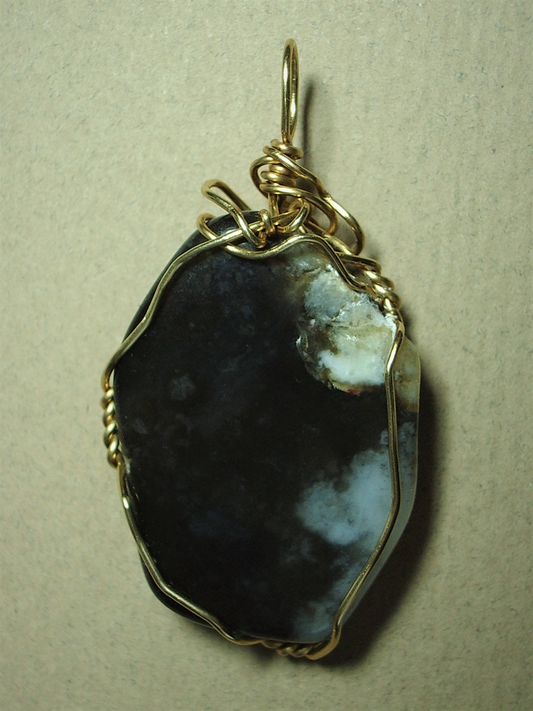 Cloud Agate Pendant Wire Wrapped 14/20 Gold-filled - Etsy