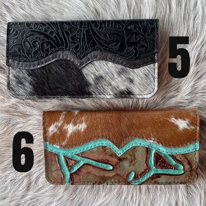 Deluxe Western Checkbook-credit Card Cover Wallet-cowhide-leather - Etsy