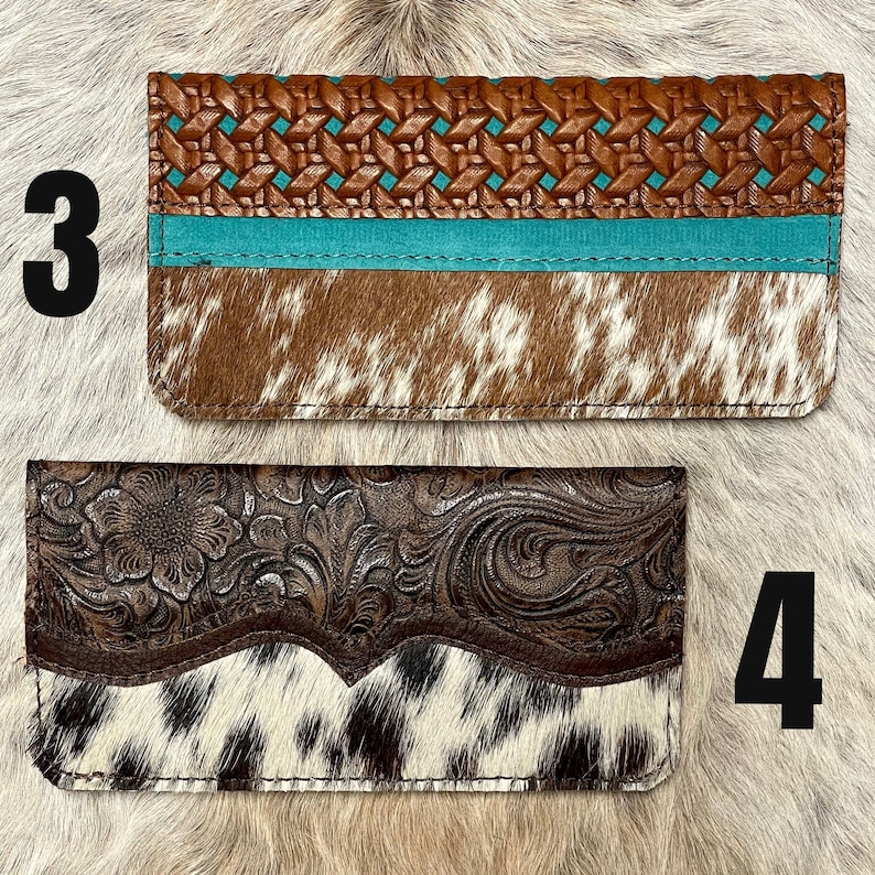 Western Checkbook-credit Card Cover- Deluxe Wallet-cowhide-leather - Etsy