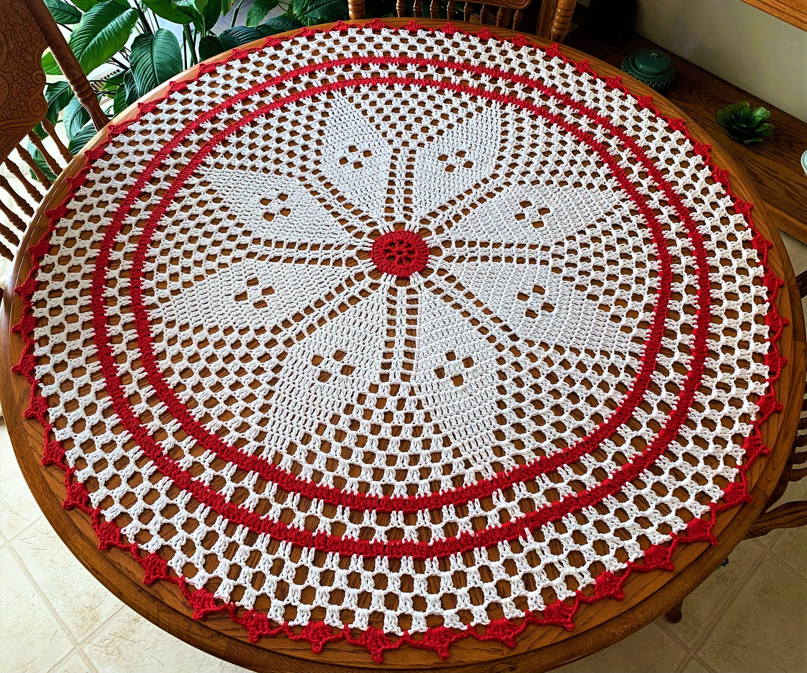 White Doily, Red Doily, Light Blue Doily, Cream Doily, Grey Doily, Crochet Tablecloth, Large ...