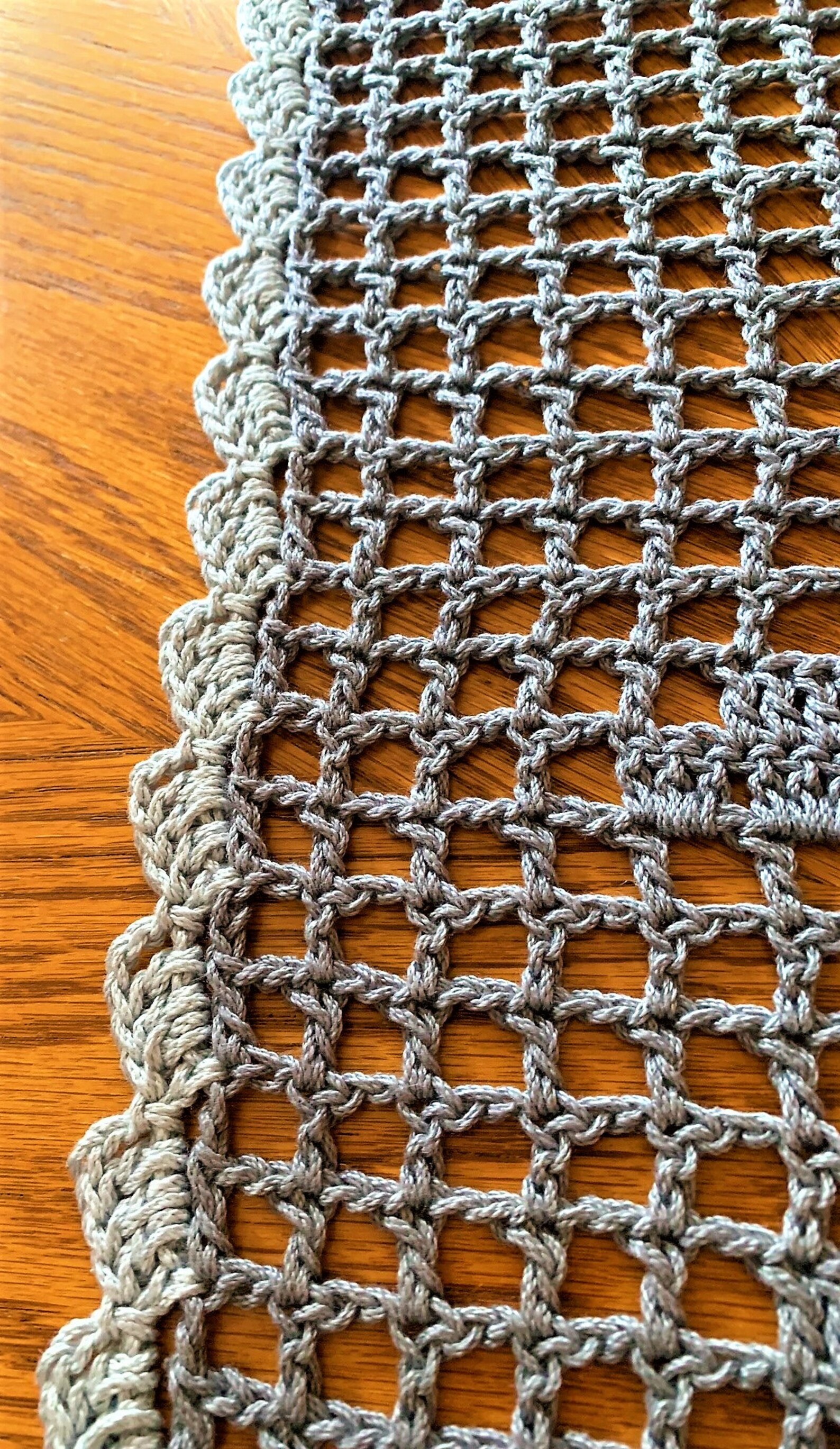 Dolphin Crochet Table Runner Filet Crochet Table Runner Gray - Etsy