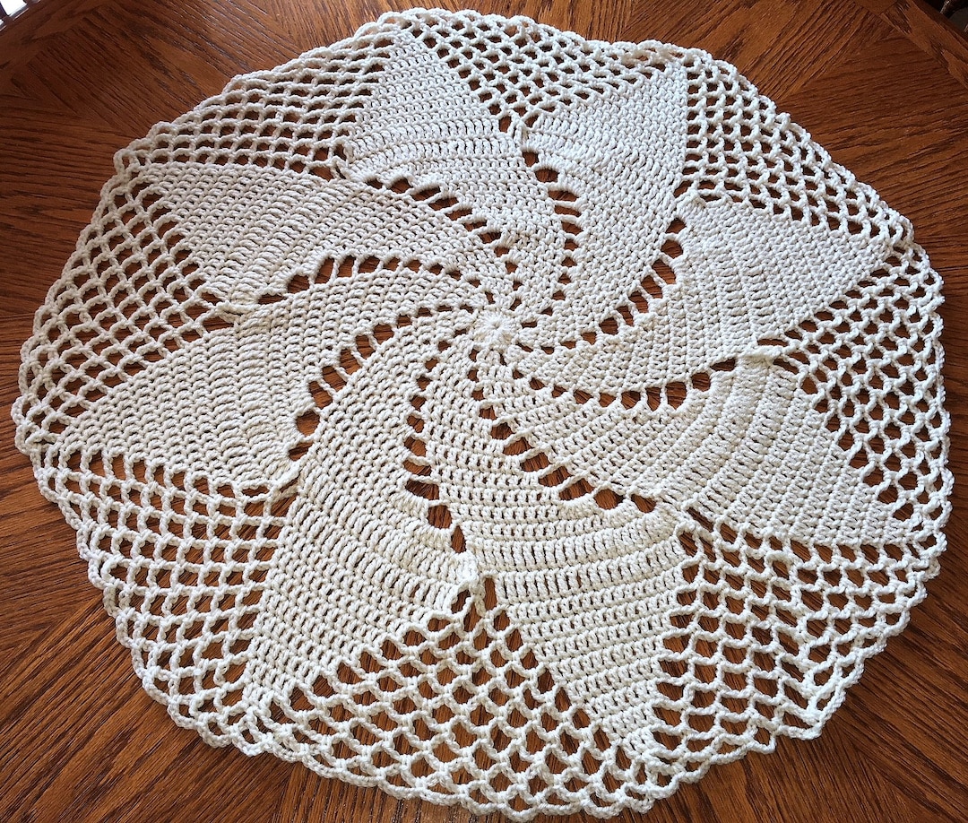 33 Inch Giant Doily, Large Centerpiece, Tablecloth, Crochet Doily ...
