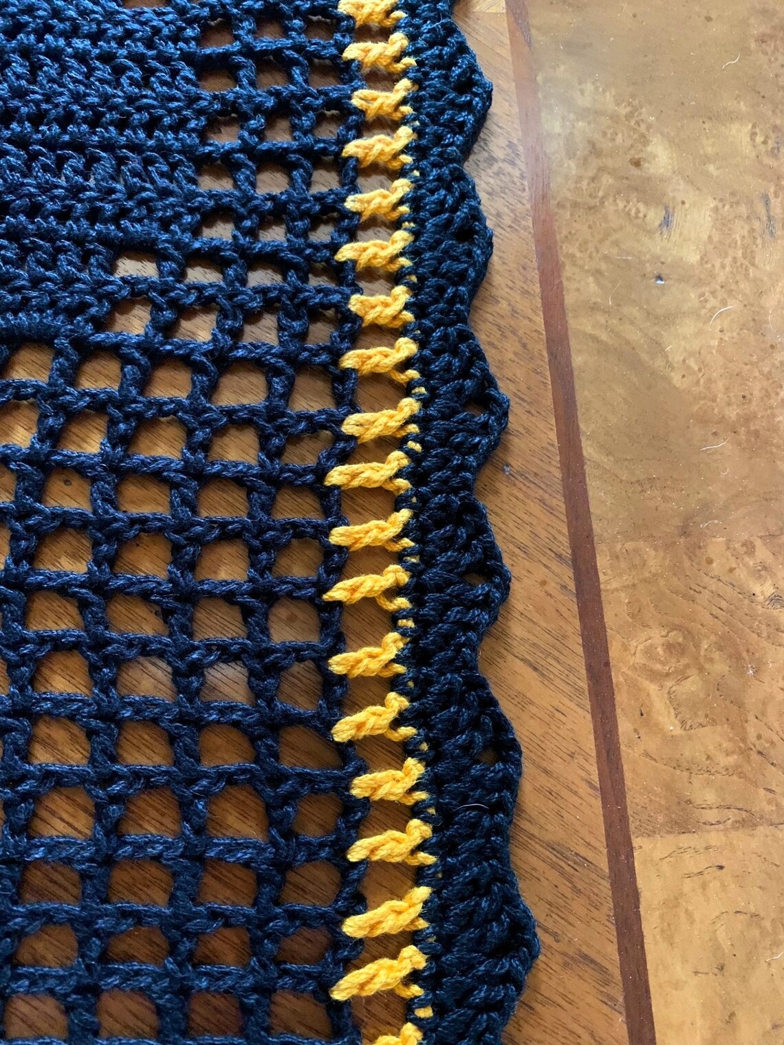 Crocheted Black Cat Halloween Table Runner: Handmade Cotton Decor ...