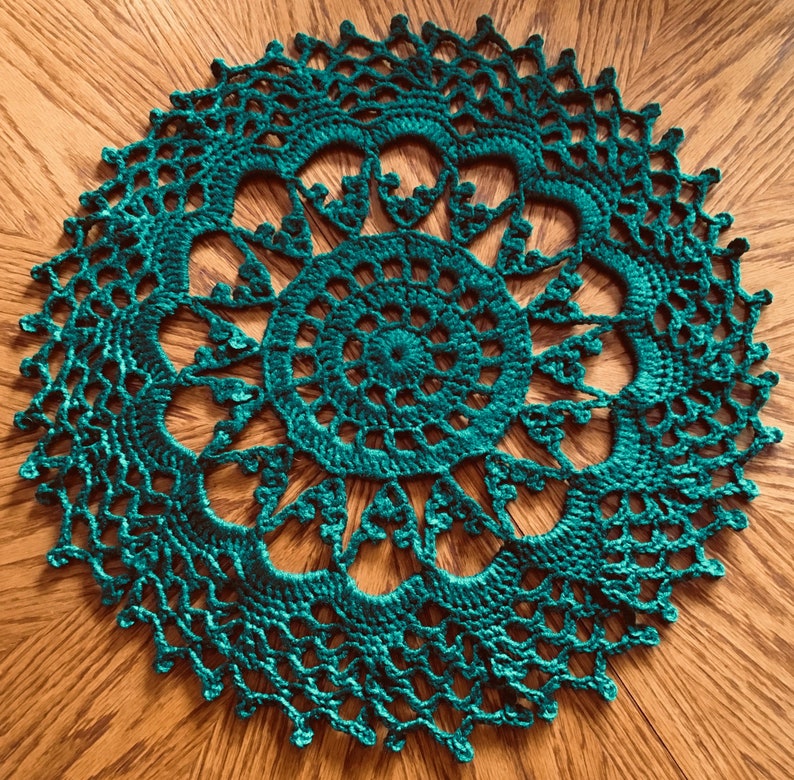 21 Inch Green Doily Crochet Doily Green Crochet Tablecloth - Etsy