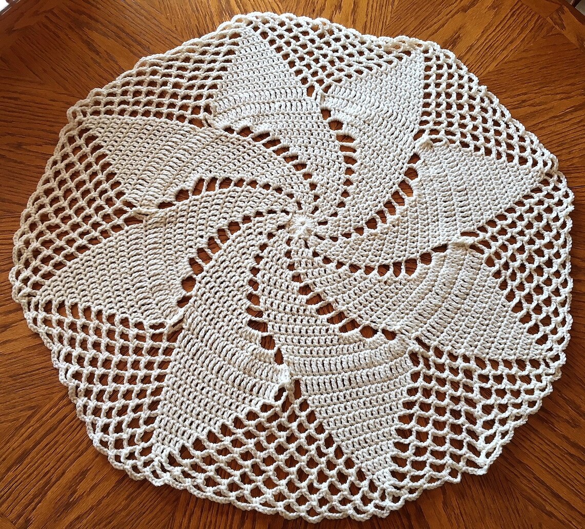 33 Inch Giant Doily Large Centerpiece Tablecloth Crochet | Etsy