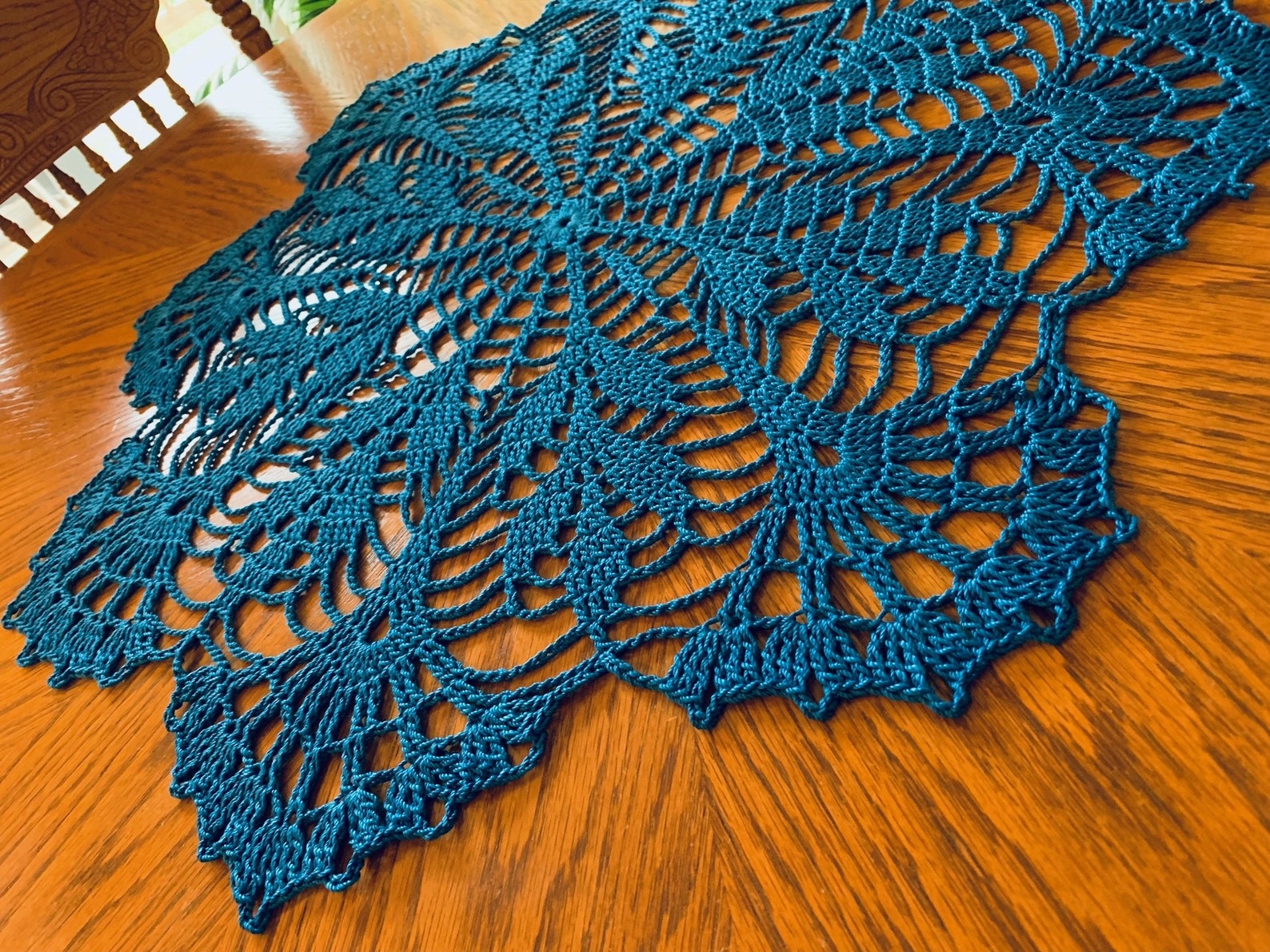25-inch Doily Blue Doily Vintage Style Doily Crochet Doily | Etsy