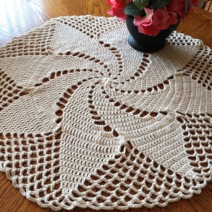 33 Inch Giant Doily, Large Centerpiece, Tablecloth, Crochet Doily ...