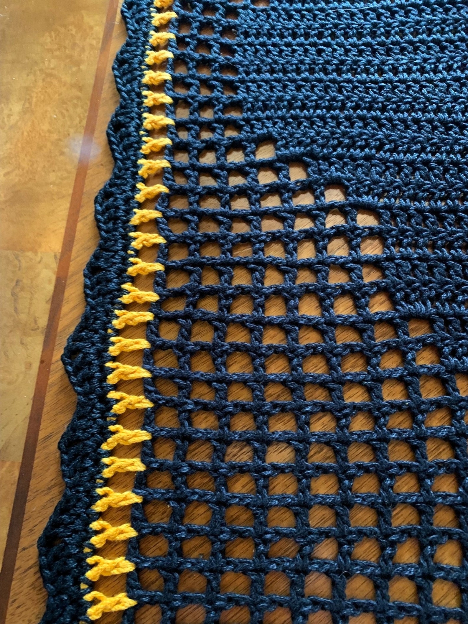 Crocheted Black Cat Halloween Table Runner: Handmade Cotton Decor ...