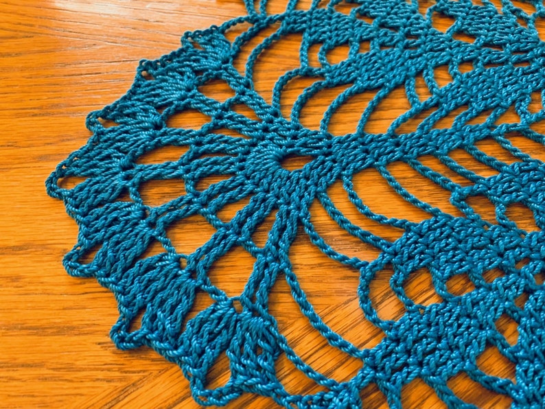 25-inch Doily Blue Doily Vintage Style Doily Crochet Doily | Etsy